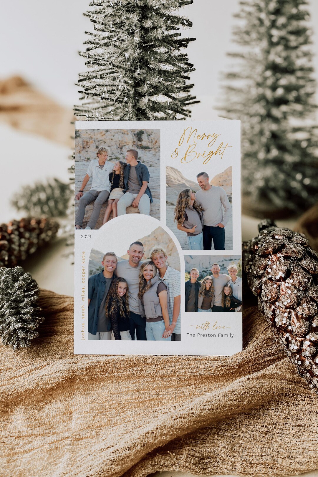 Customizable Family Photo Christmas Card Template: Modern Holiday ...