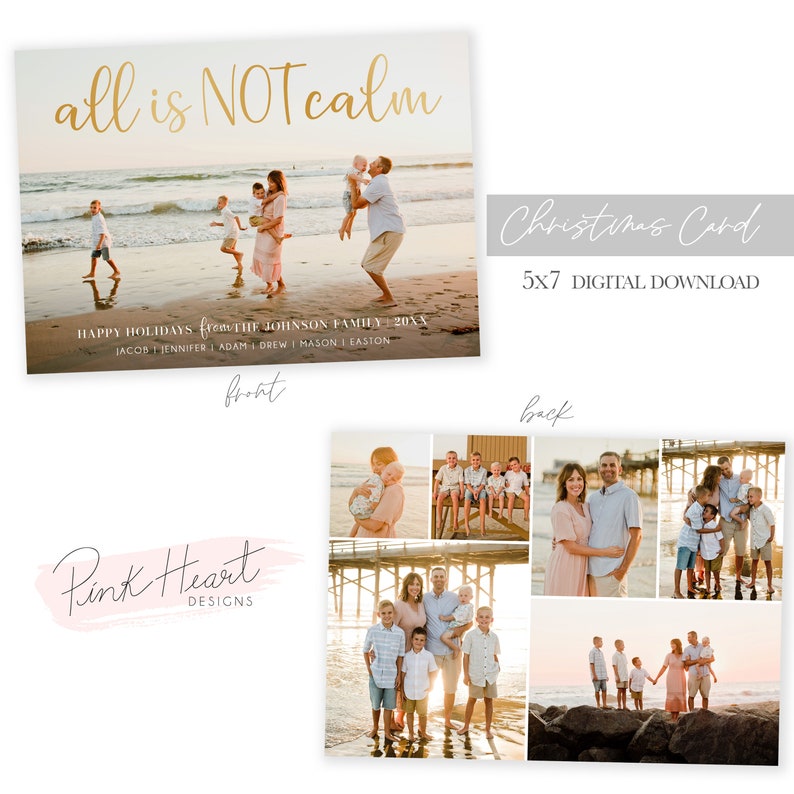 All is NOT Calm Christmas Card Template Christmas Cards - Etsy Canada