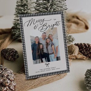 Customizable Modern Christmas Card Template | Minimalist Photo Holiday ...