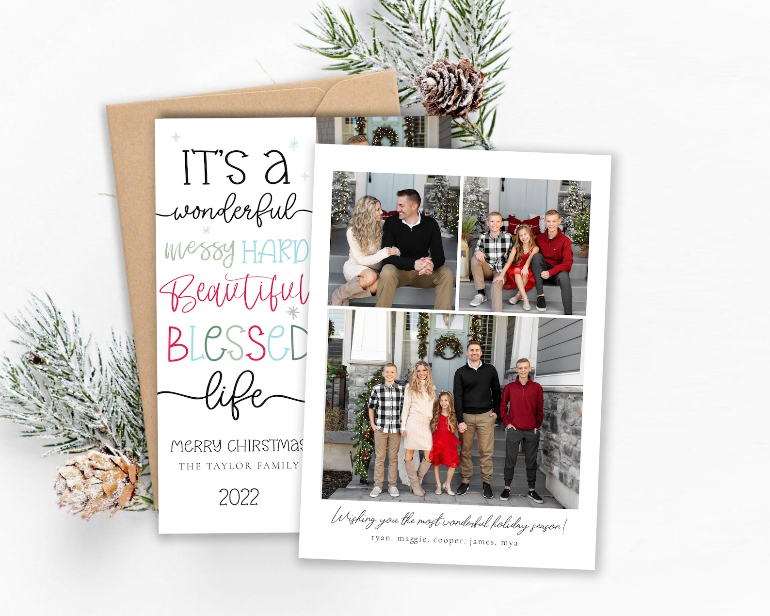 Funny Christmas Card Template Christmas Cards Template - Etsy