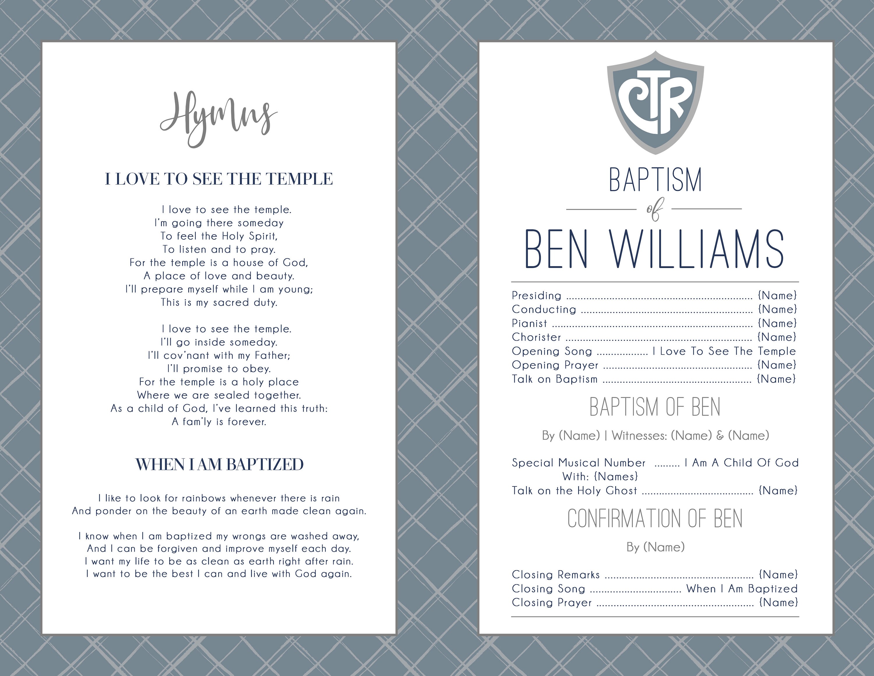 Printable Lds Baptism Program Printable Word Searches