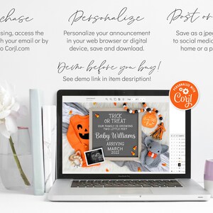 Halloween Digital Pregnancy Announcement | Digital Baby Announcement ...