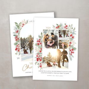 Christmas Card Template - Custom Holiday Photo Card - Modern Boho ...