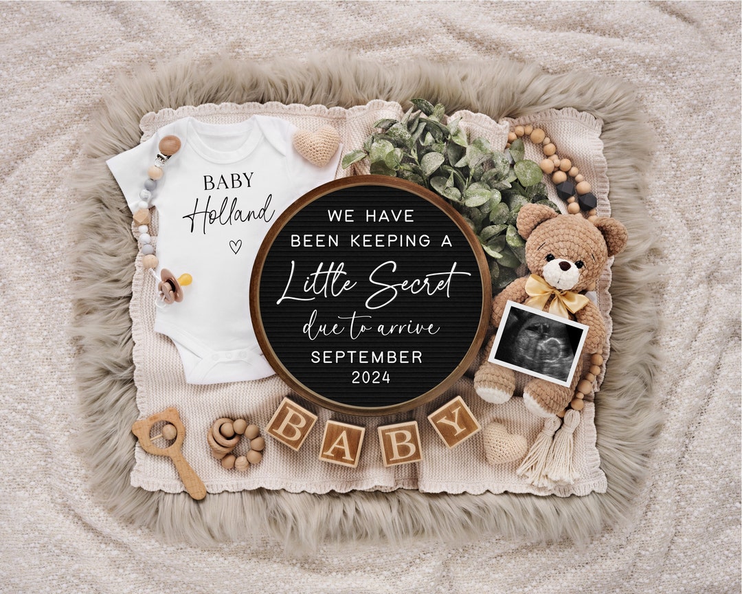 Boho Pregnancy Announcement: Customizable Baby Reveal (digital Download ...