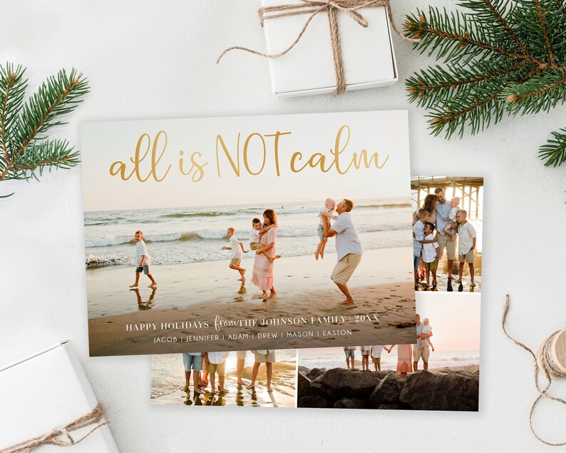 All is NOT Calm Christmas Card Template Christmas Cards | Etsy Canada