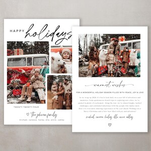Boho Christmas Card Template 2024 Minimalist Christmas Cards Holiday ...