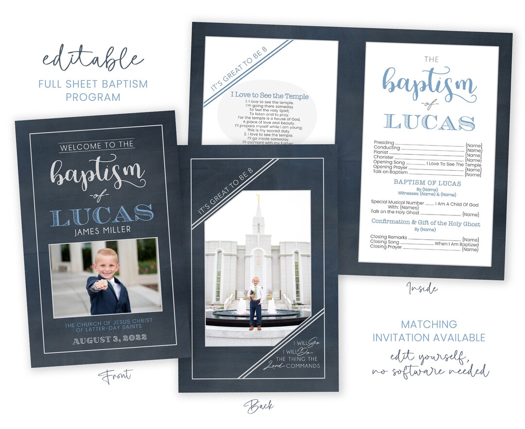 LDS Baptism Program | Baptism Program Boy | LDS Baptism Programs ...