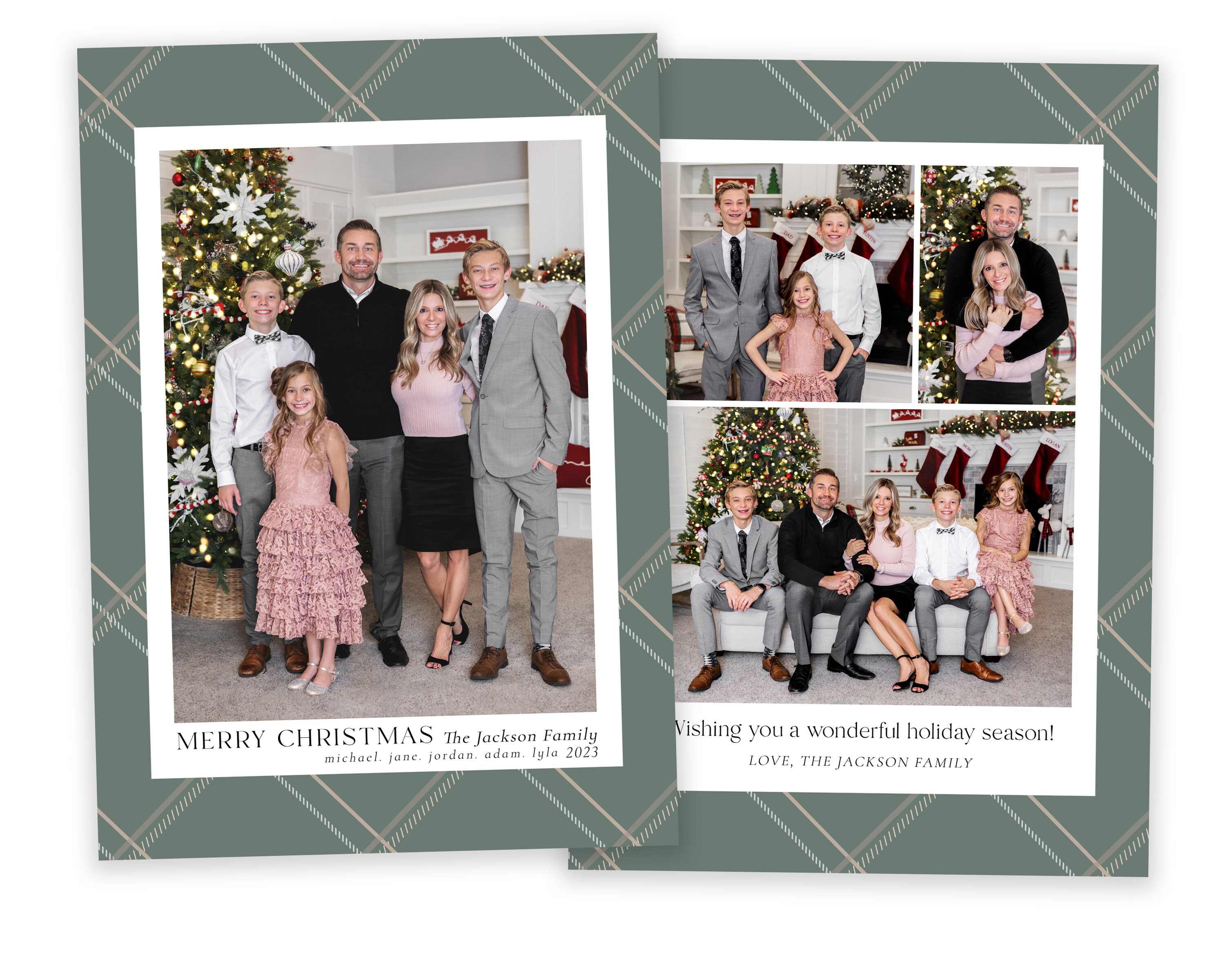 Happy Holidays Card Template | Holiday Cards Template 5x7 | Christmas ...