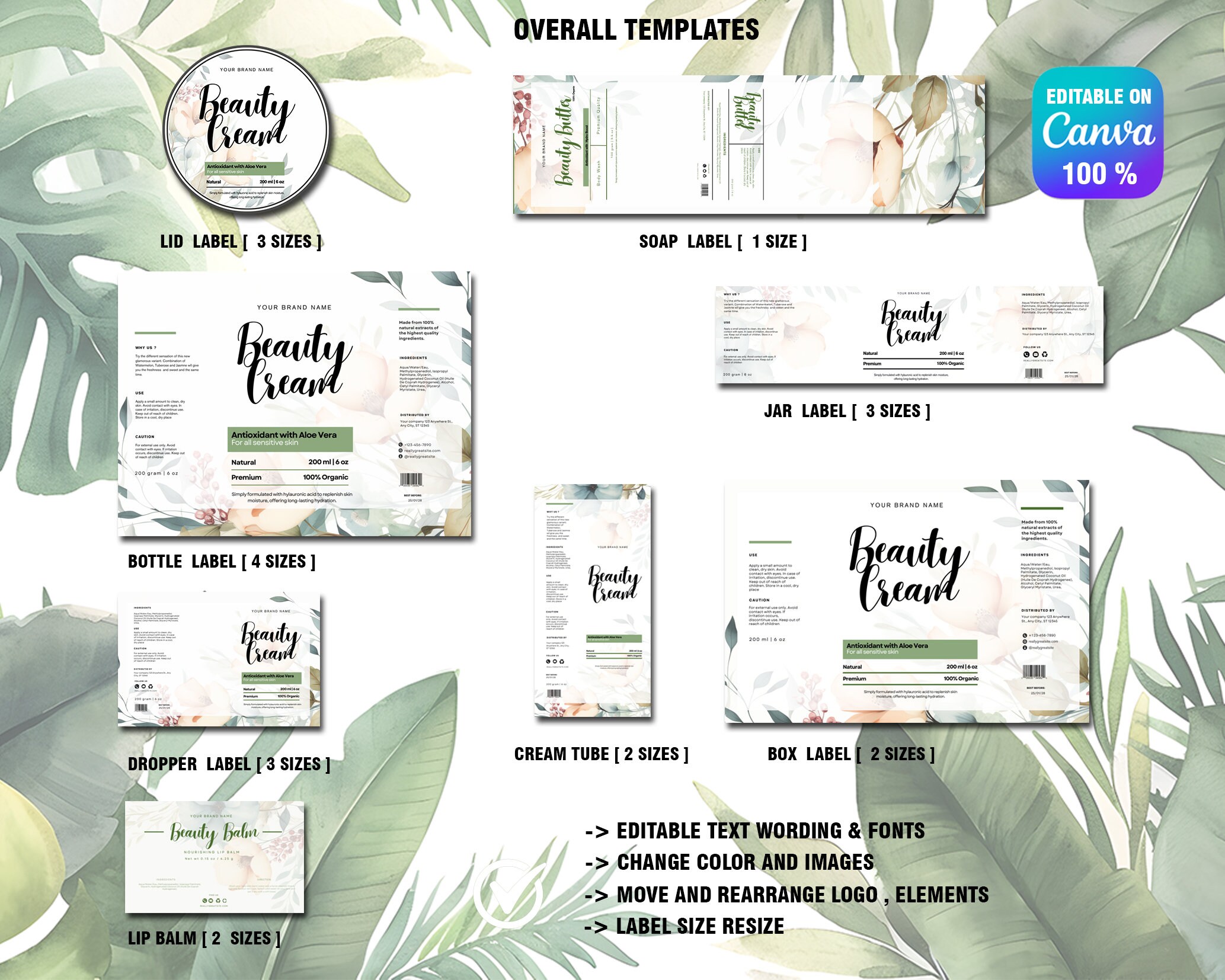 Editable Body Product Labels, DIY Cosmetic Labels, Editable Bundle ...