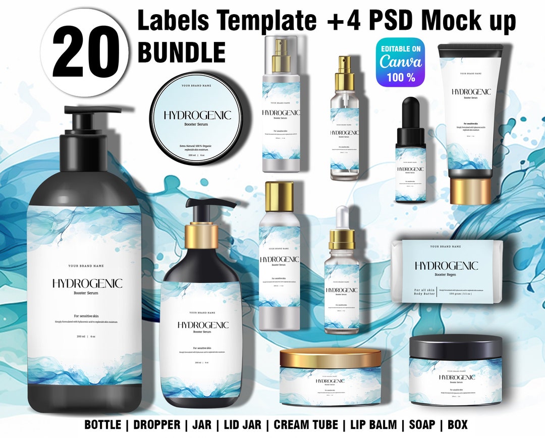 Editable Body Product Labels, DIY Cosmetic Labels, Editable Bundle ...