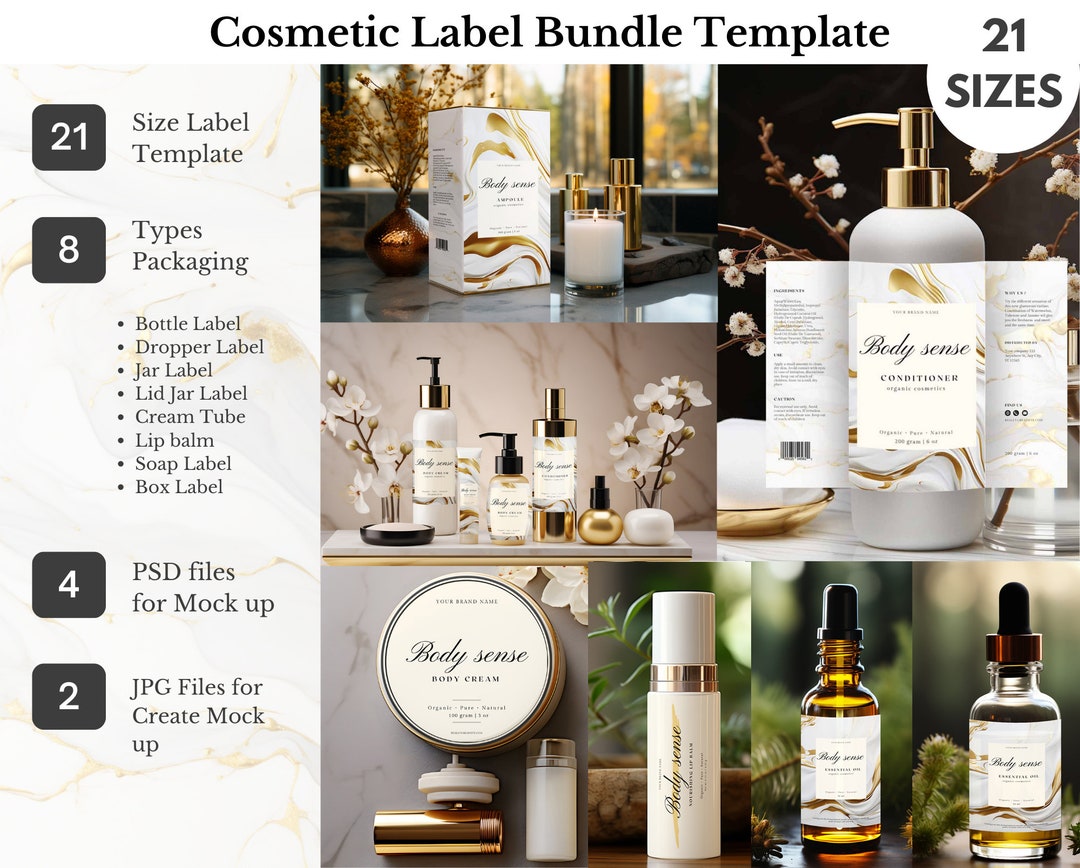 Editable Body Product Labels, DIY Cosmetic Labels, Editable Bundle ...