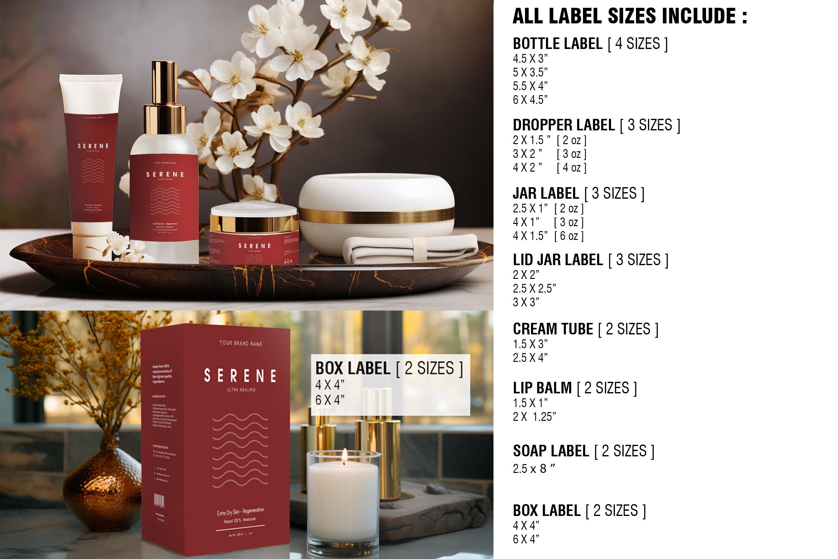 Editable Body Product Labels, DIY Cosmetic Labels, Editable Bundle ...
