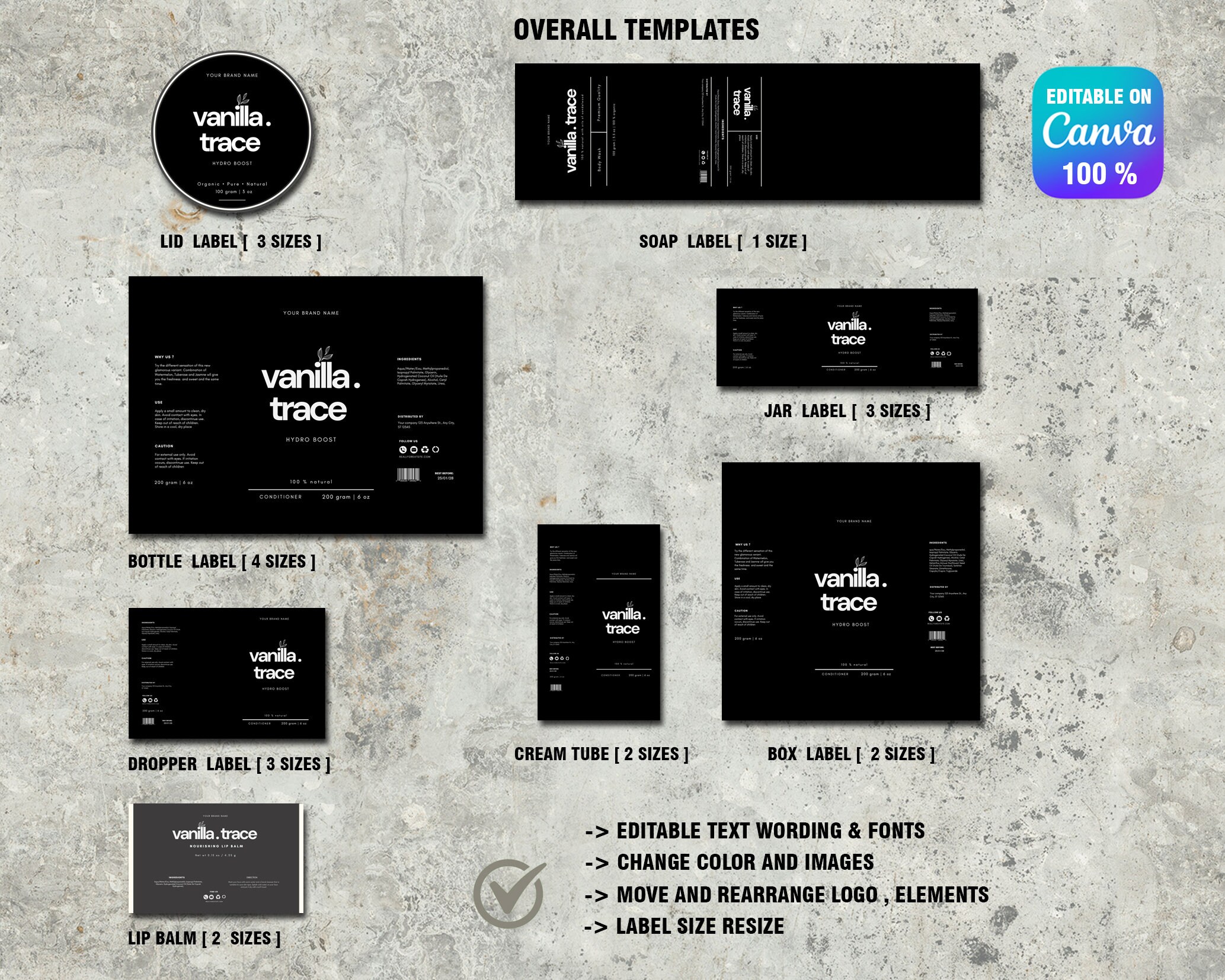 Editable Body Product Labels DIY Cosmetic Labels Editable - Etsy