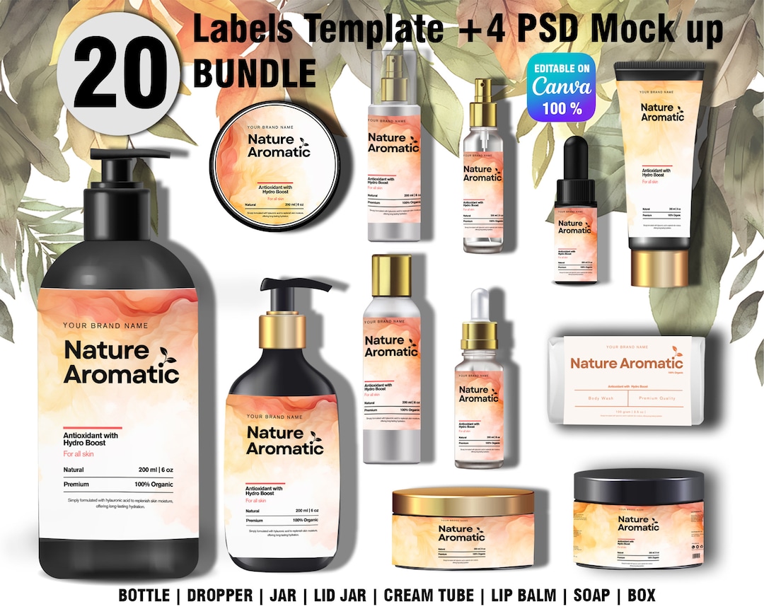Editable Body Product Labels, DIY Cosmetic Labels, Editable Bundle ...
