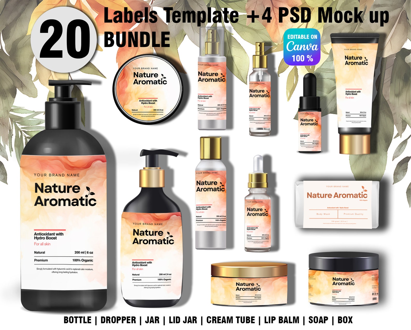 Editable Body Product Labels, DIY Cosmetic Labels, Editable Bundle ...