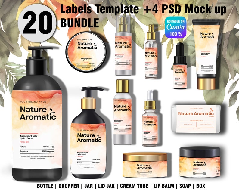 Editable Body Product Labels, DIY Cosmetic Labels, Editable Bundle ...
