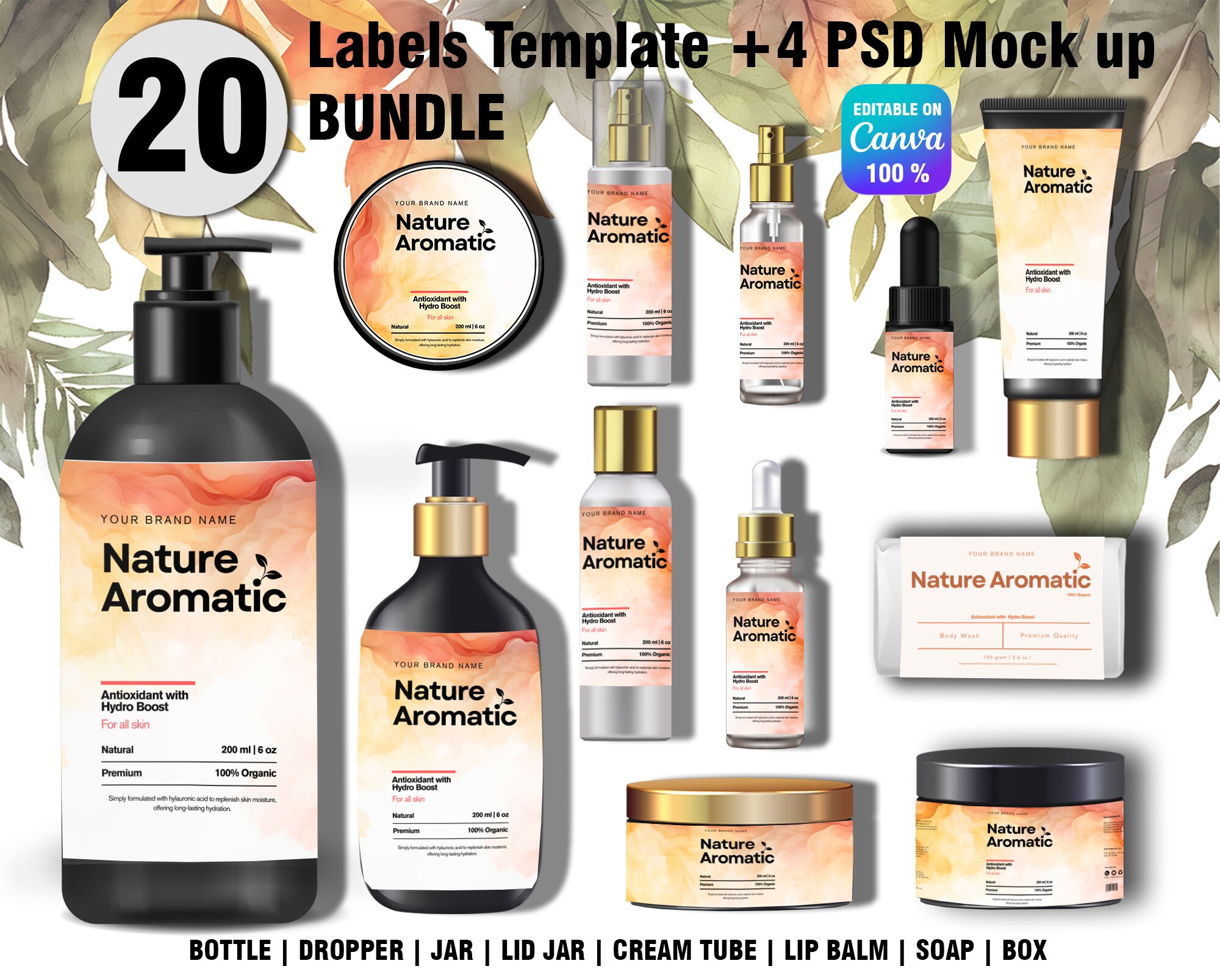 Editable Body Product Labels, DIY Cosmetic Labels, Editable Bundle ...