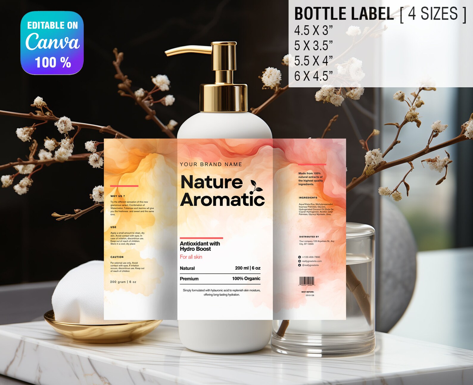 Editable Body Product Labels, DIY Cosmetic Labels, Editable Bundle ...