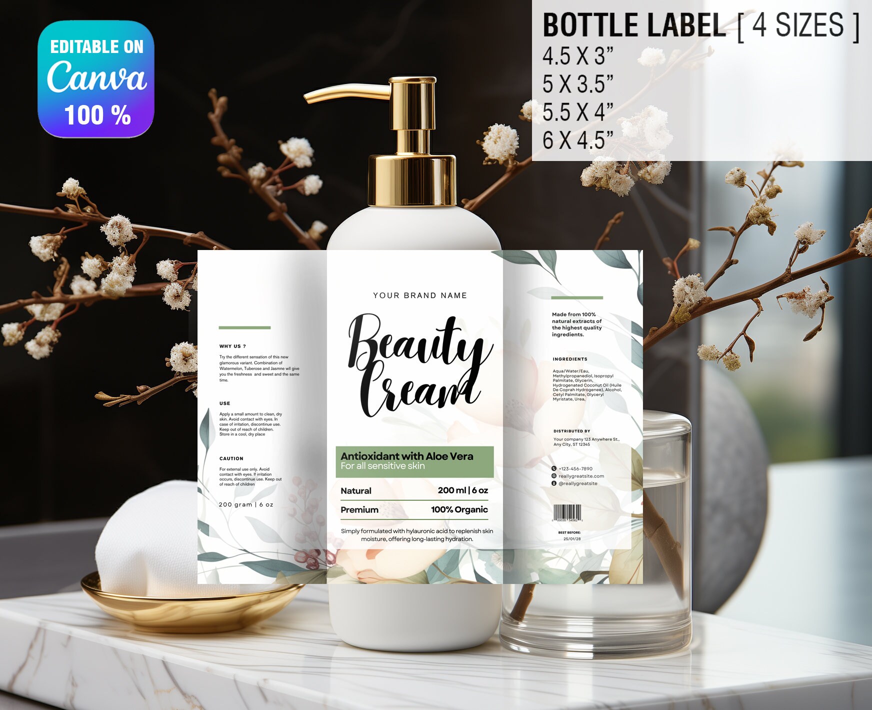 Editable Body Product Labels, DIY Cosmetic Labels, Editable Bundle ...