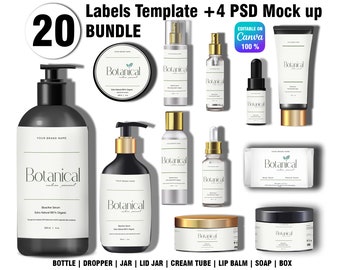 Editable Body Product Labels, DIY Cosmetic Labels, Editable Bundle ...