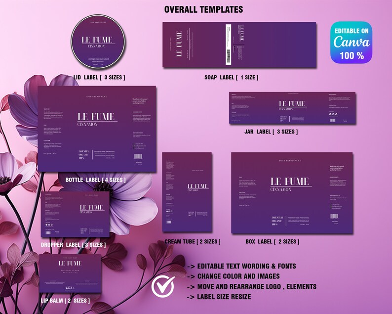 Editable Body Product Labels, DIY Cosmetic Labels, Editable Bundle ...