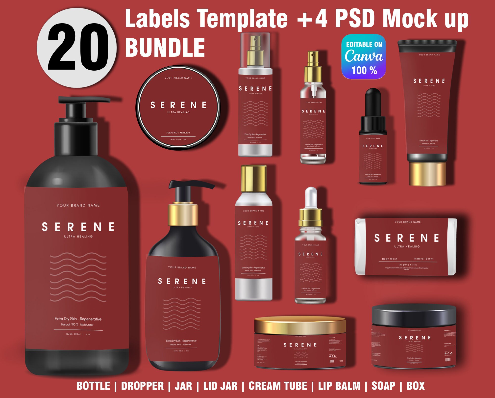 Editable Body Product Labels, DIY Cosmetic Labels, Editable Bundle ...