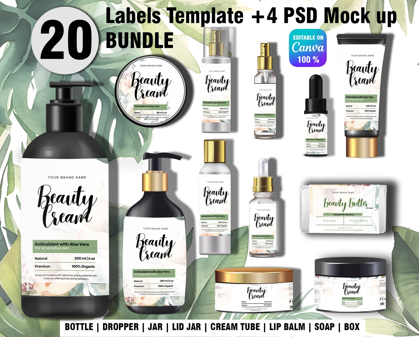 Editable Body Product Labels, DIY Cosmetic Labels, Editable Bundle ...