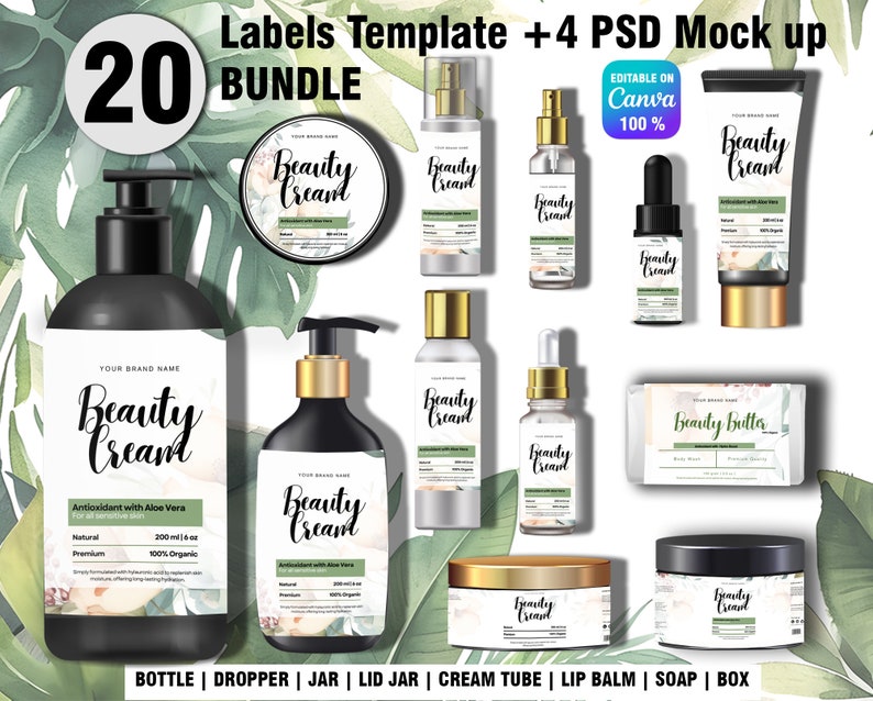 Editable Body Product Labels, DIY Cosmetic Labels, Editable Bundle ...