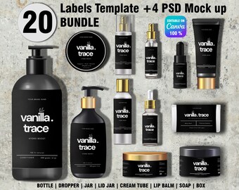 Editable Body Product Labels, DIY Cosmetic Labels, Editable Bundle ...