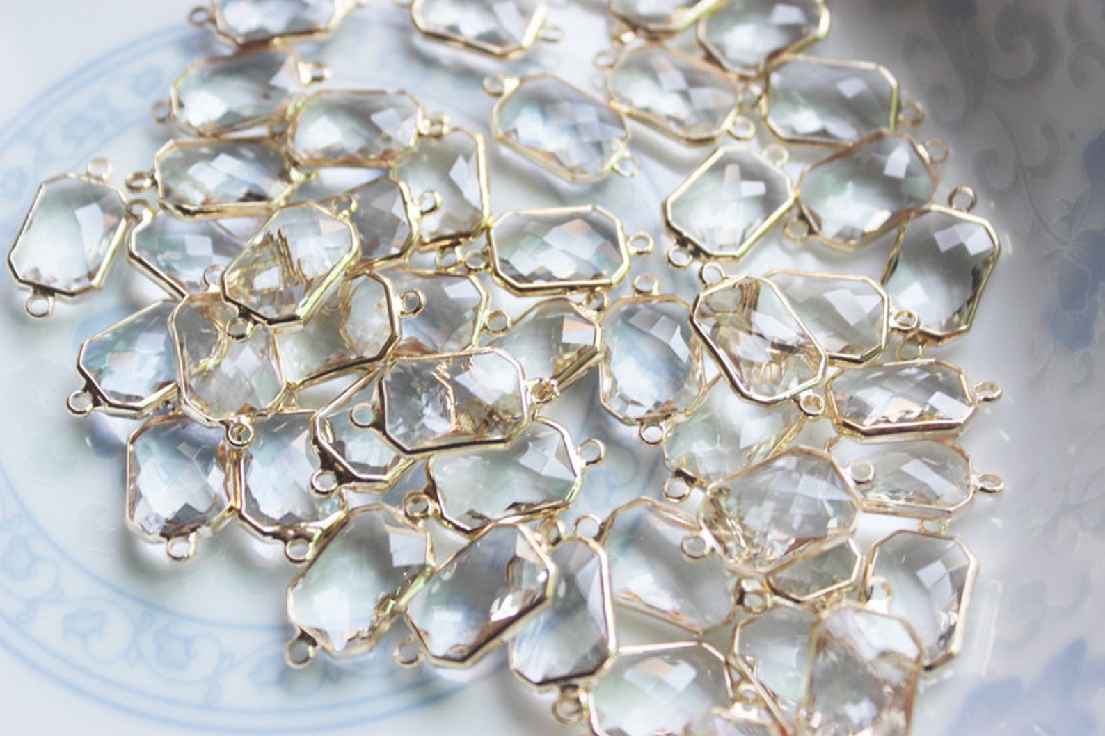 2pcs/10pcs Large Clear Faceted Lucite Rectangle Shaped Channel Set ...