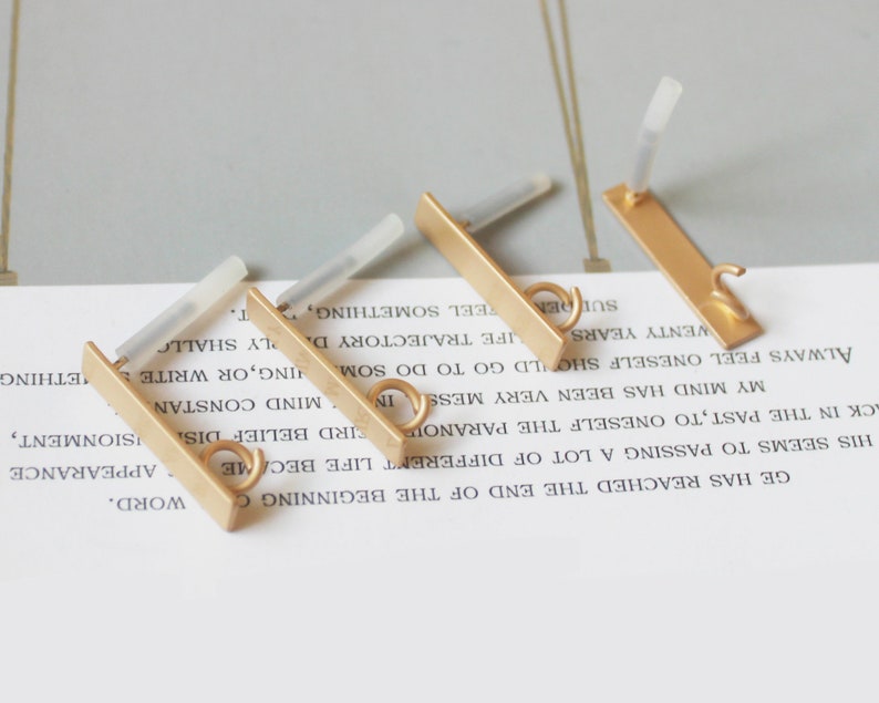 10PC Matt Gold Plated Long Bar Earring Stick Ear Stud - Etsy