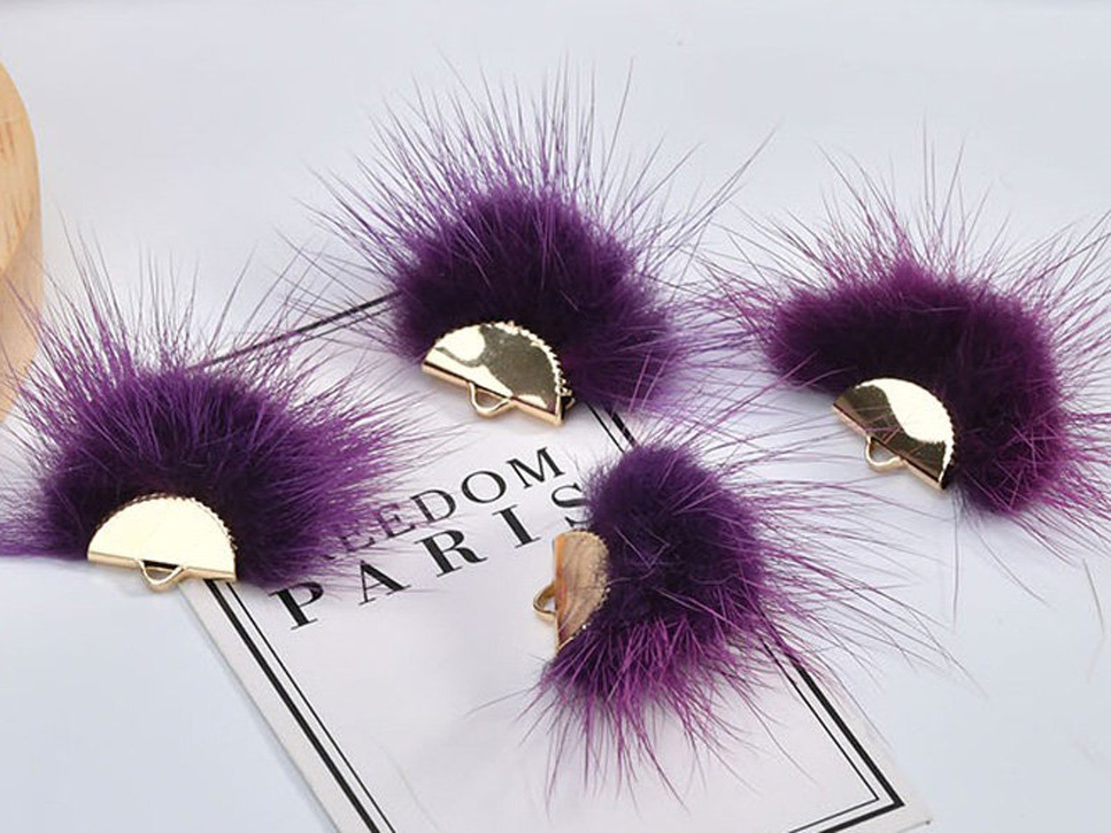 10PCS Fan Shape Mink Fur Charm Pendant Winter Earrings Jewelry - Etsy