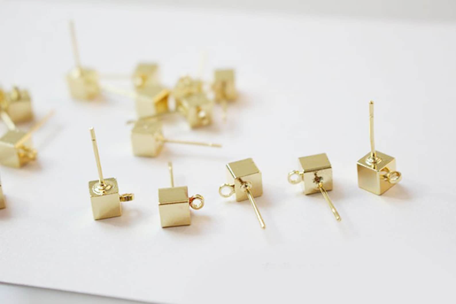 10PCS High Quality 18k Gold Plated Brass Earring Posts | Etsy