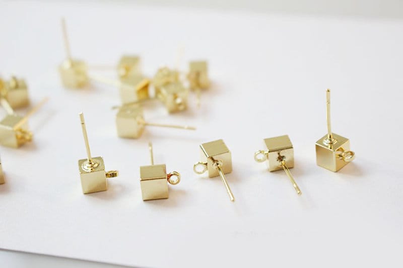 10PCS High Quality 18k Gold Plated Brass Earring Posts | Etsy