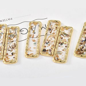 10PCS Clear Epoxy Resin Rectangle Pendant, Resin Pendant, Rectangle ...