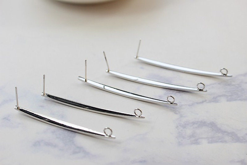 10pcs. 18k Gold Plated Long Bar Earringsshiny Gold Bar Bar - Etsy