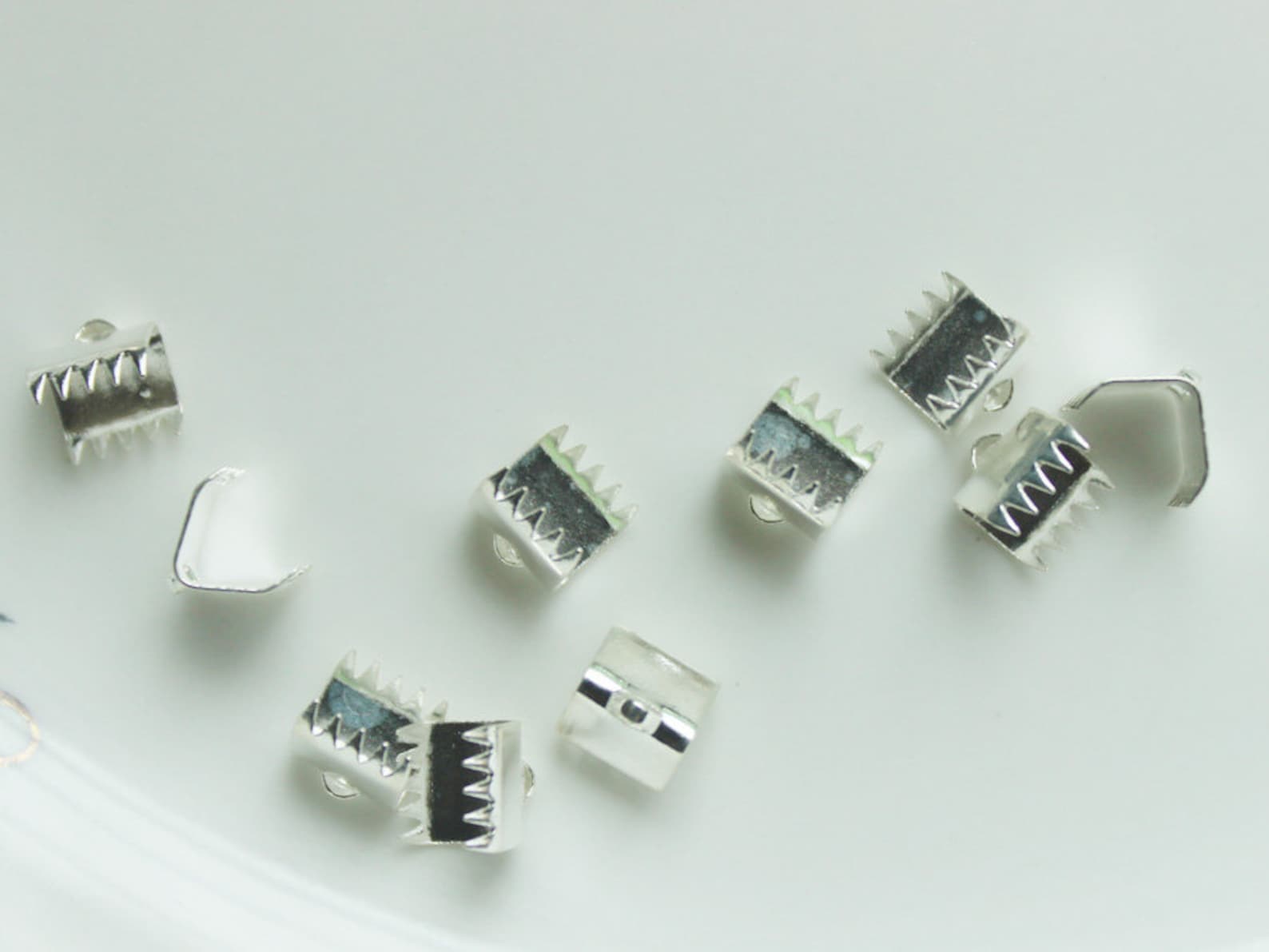 10pcs.925 Sterling Silver Ribbon Ends Crimp6mm/8mm/10mm - Etsy