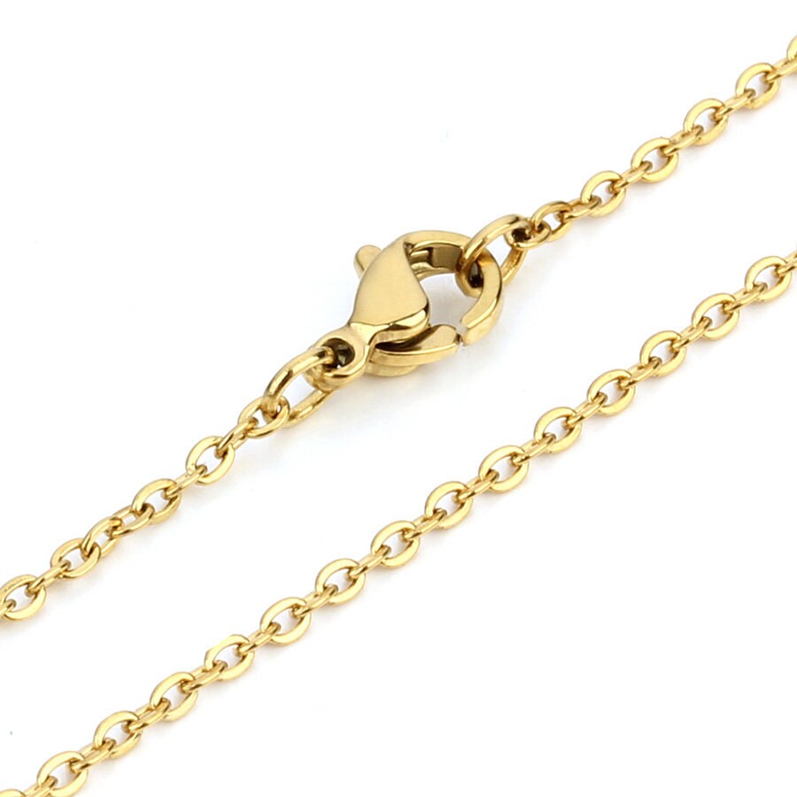 5PCS Stainless Steel Cable Link Chain With Lobster Clasp - 1.65MM Chain ...