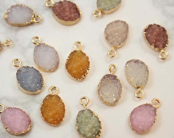 10PCS Round Imitation Druzy Druzy Connector Resin Druzy - Etsy