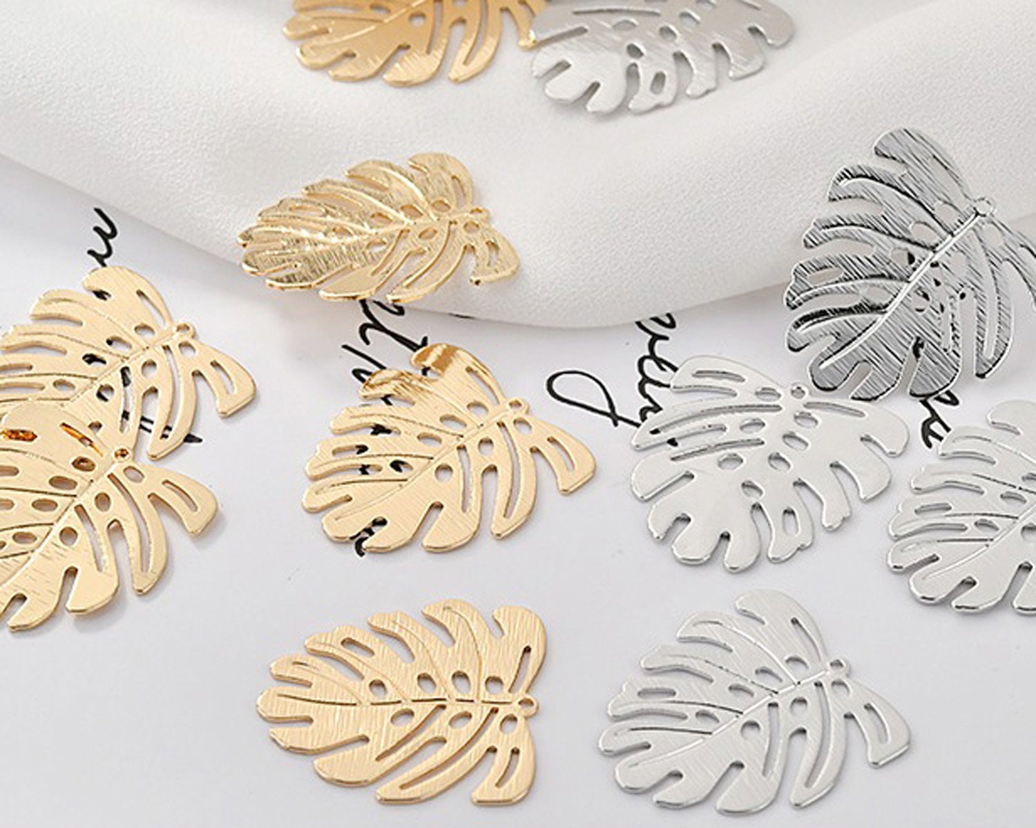 10pc Real 18K Gold Plated Tortoise Shell Charms Tortoise Leaf Shape ...