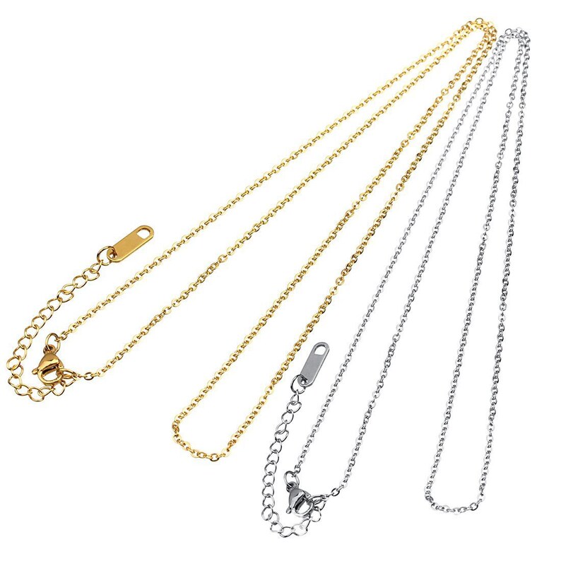 5PCS. 19.68inch / 50cm Stainless Steel Cable Link Chain With - Etsy