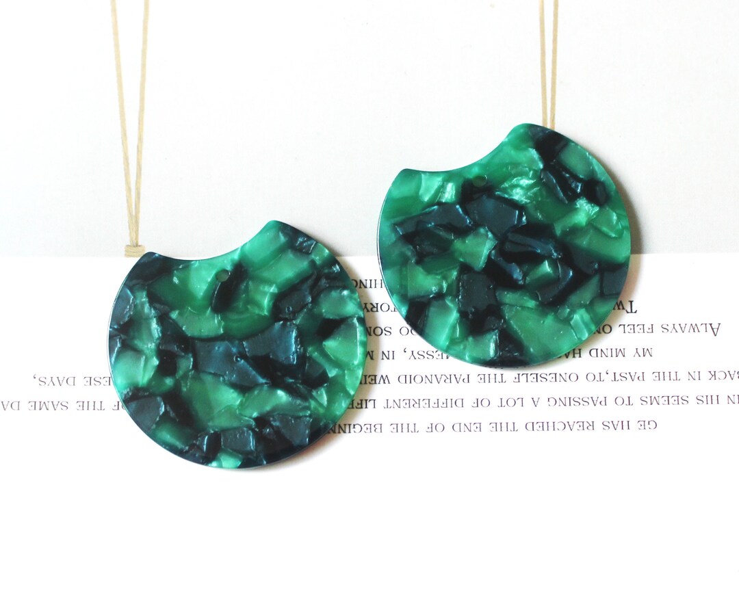 6pcs Round Circle Acetate Celluloid Charm Pendant Summer Earrings ...