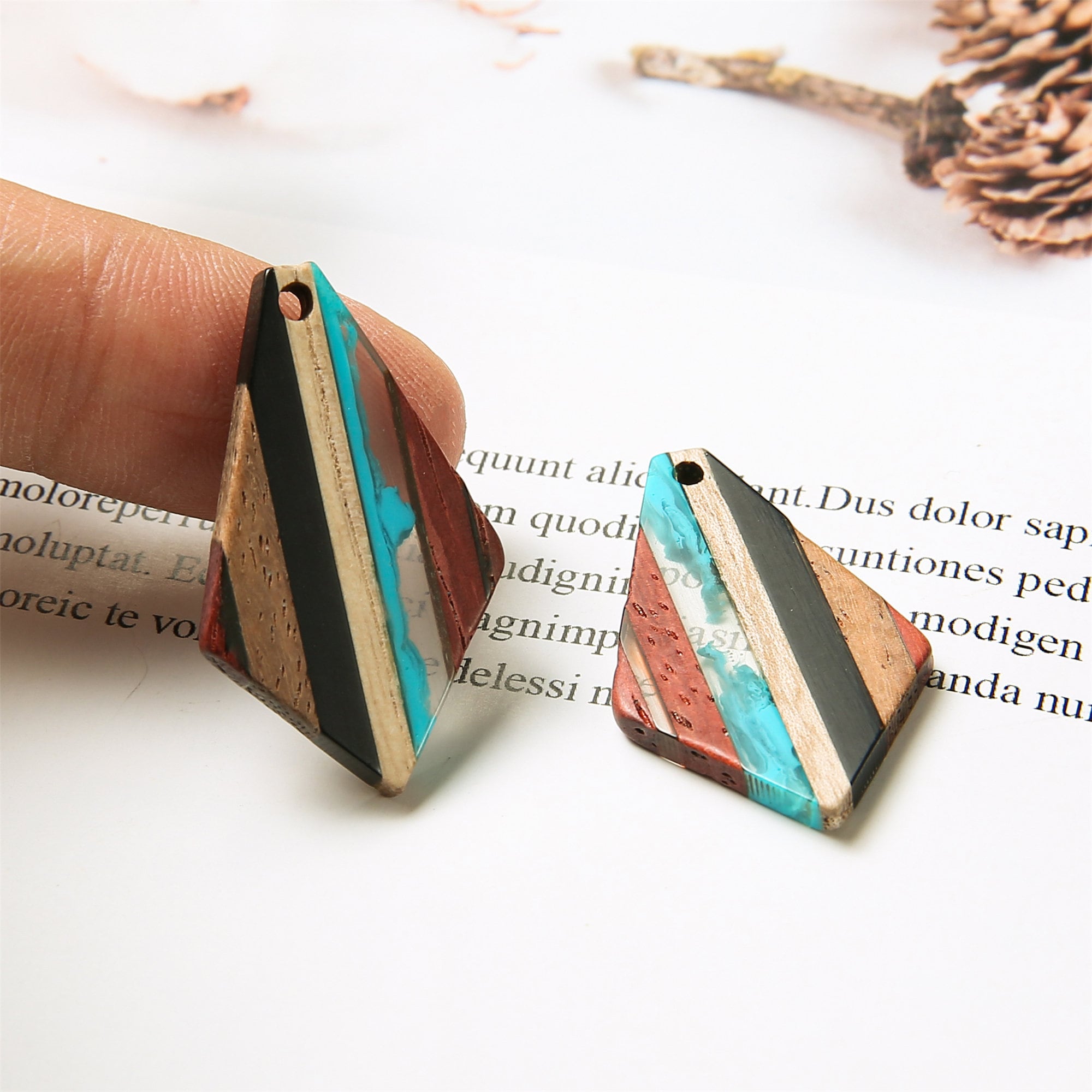 4pcs Epoxy Resin Pendants Diamond Translucent White Resin - Etsy