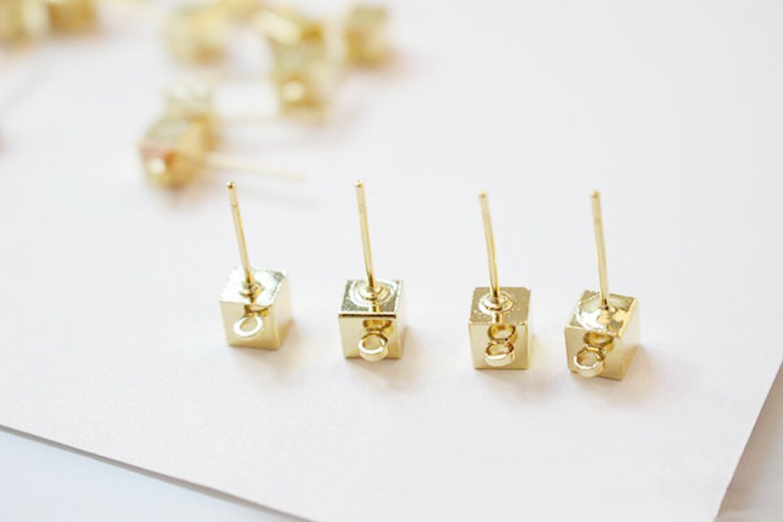 10PCS High Quality 18k Gold Plated Brass Earring Posts | Etsy