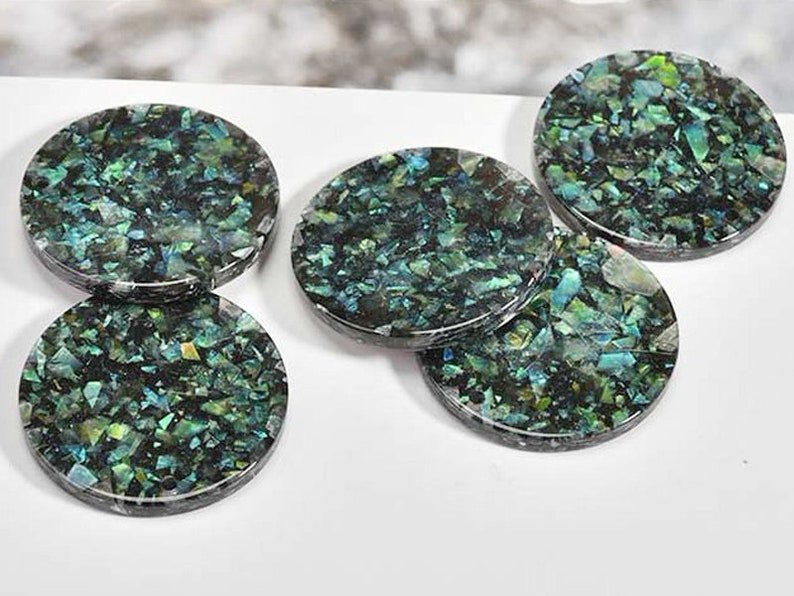 10pcs 35mm Round Circle Glitter Resin Charm Pendant Summer | Etsy