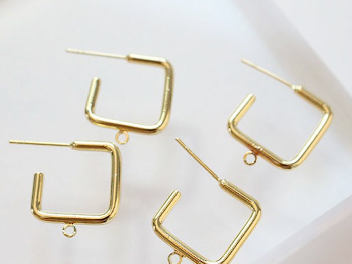 10PCS High Quality 18k Gold Plated Brass Earring Posts | Etsy