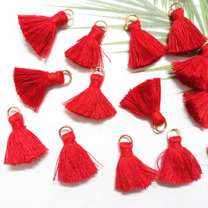 10pcs Red Tassels,tiny Catton Tassels,2cm Cotton Thread Tassels,mini ...