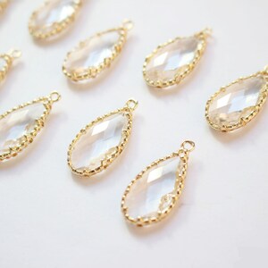 10pcs Clear Crystal Glass Pendant Charm,large Faceted Lucite Beads ...