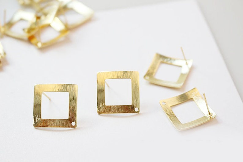 10PCS High Quality 18k Gold Plated Brass Earring Posts- Earring Stud ...