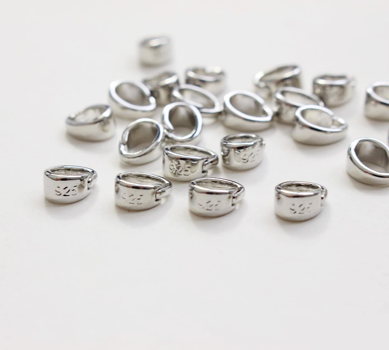 10pcs Real Gold Plated Bead Pendant Bail Charm Holder Slider,pinch Bail ...